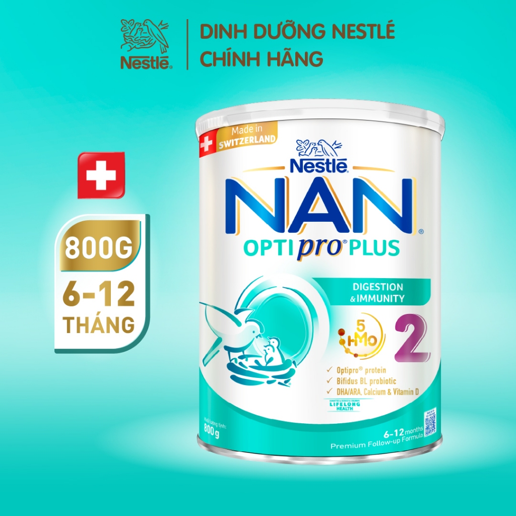 Sữa bột Nestlé NAN OPTIPRO PLUS 2 Cho Trẻ Từ 6 - 12 Tháng Tuổi, 800g, Bổ Sung 5HMO | Shopee Việt Nam