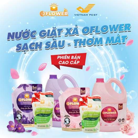 NƯỚC GIẶT XẢ OFLOWER 5IN1 (CAN 3,8KG) - tặng kèm 1 NRC OFLOWER 200g ...