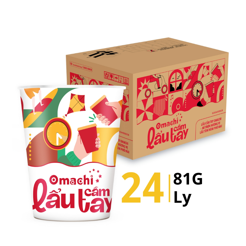 Thùng mì trộn lẩu cầm tay tôm hùm phô mai Omachi ly 81g (24 Ly) | Shopee Việt Nam