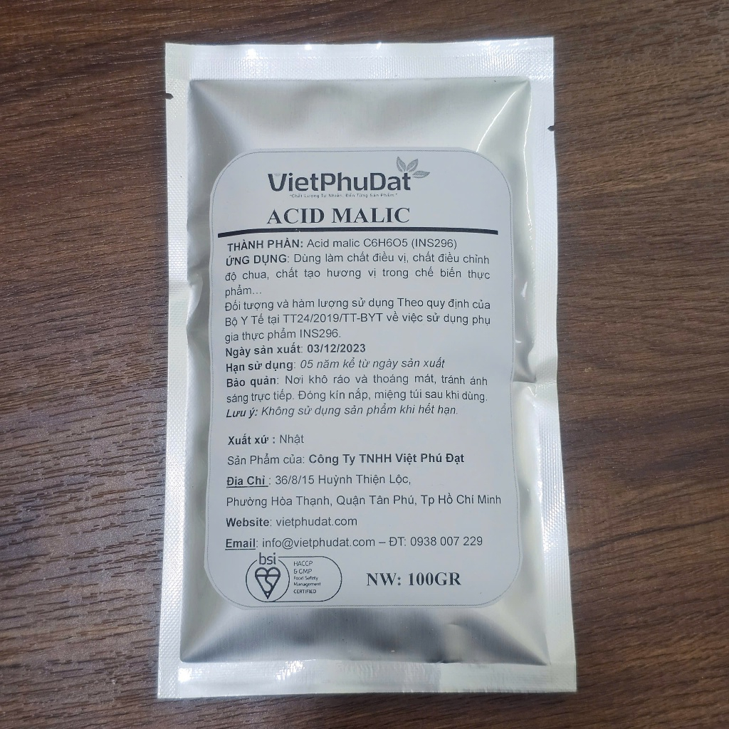 Giấm táo - Acid Malic OVOVITA tạo vị chua giúp gia tăng hương vị làm đẹp trong mỹ phẩm nhập khẩu ...