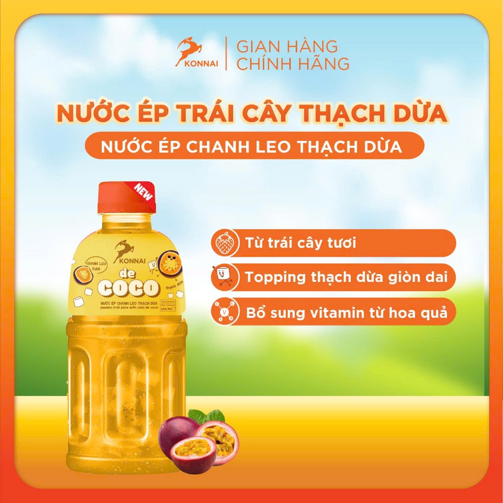 Nước Ép Chanh Leo Thạch Dừa Konnai De Coco - Nước Thạch Dừa Trái Cây ...