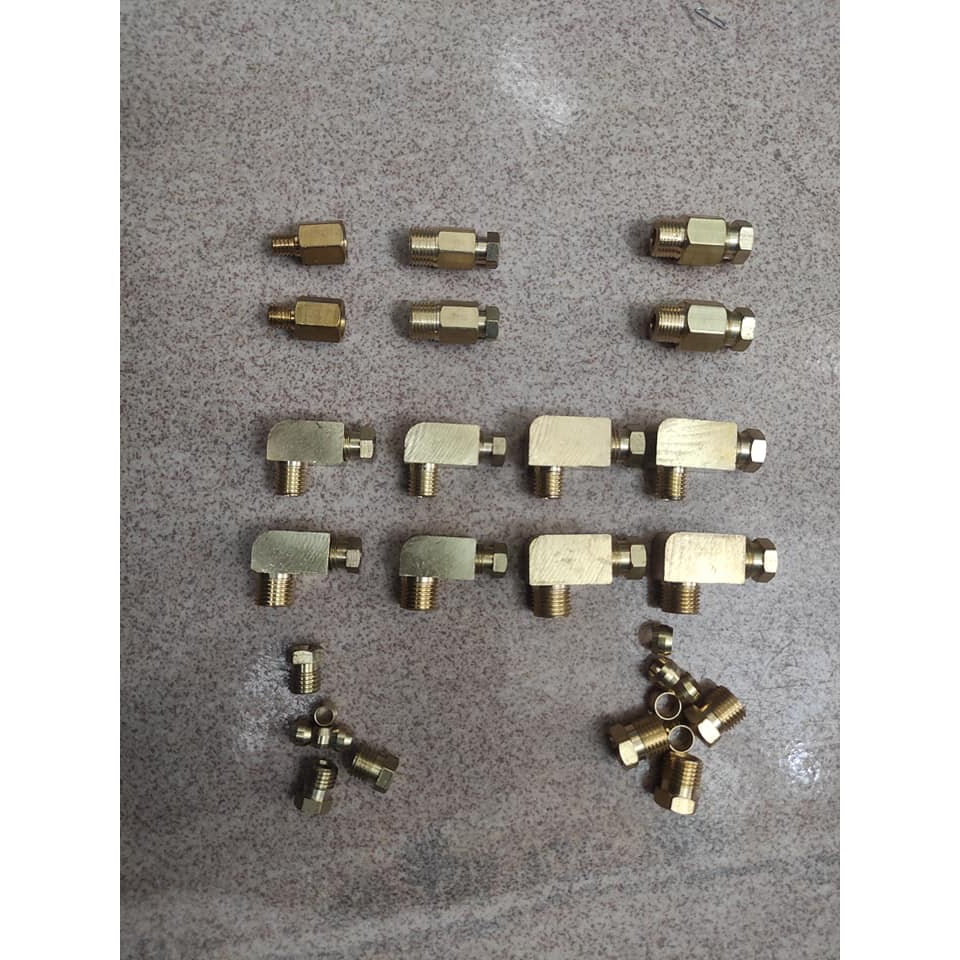 Đầu nối đồng phi 4 dầu bôi trơn làm mát dầu thẳng PD , góc PL , hạt bắp PB , đầu siết PA , đầu ...