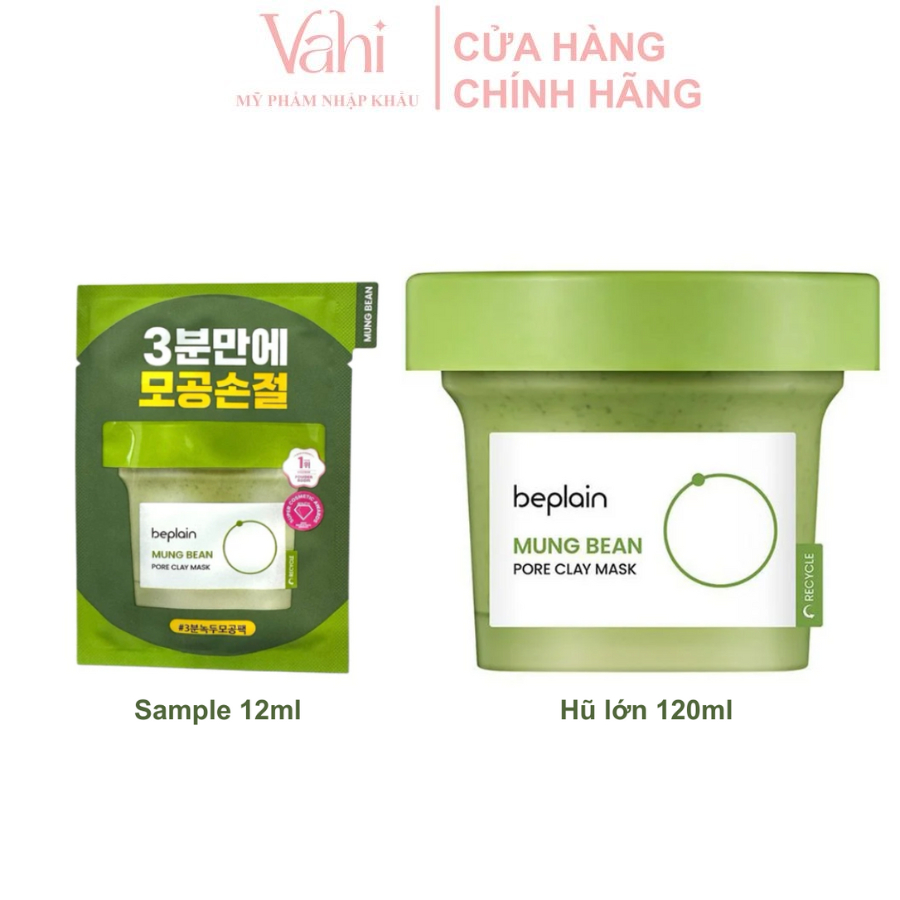 Mặt nạ đất sét đậu xanh Beplain Mung Bean Pore Clay Mask Sample 12ml | Shopee Việt Nam