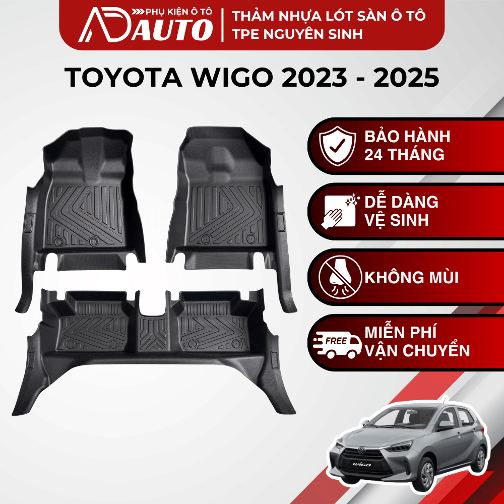 Thảm lót sàn ô tô Toyota Wigo 2023 - 2025, Thảm lót sàn TH CARMATT đúc ...