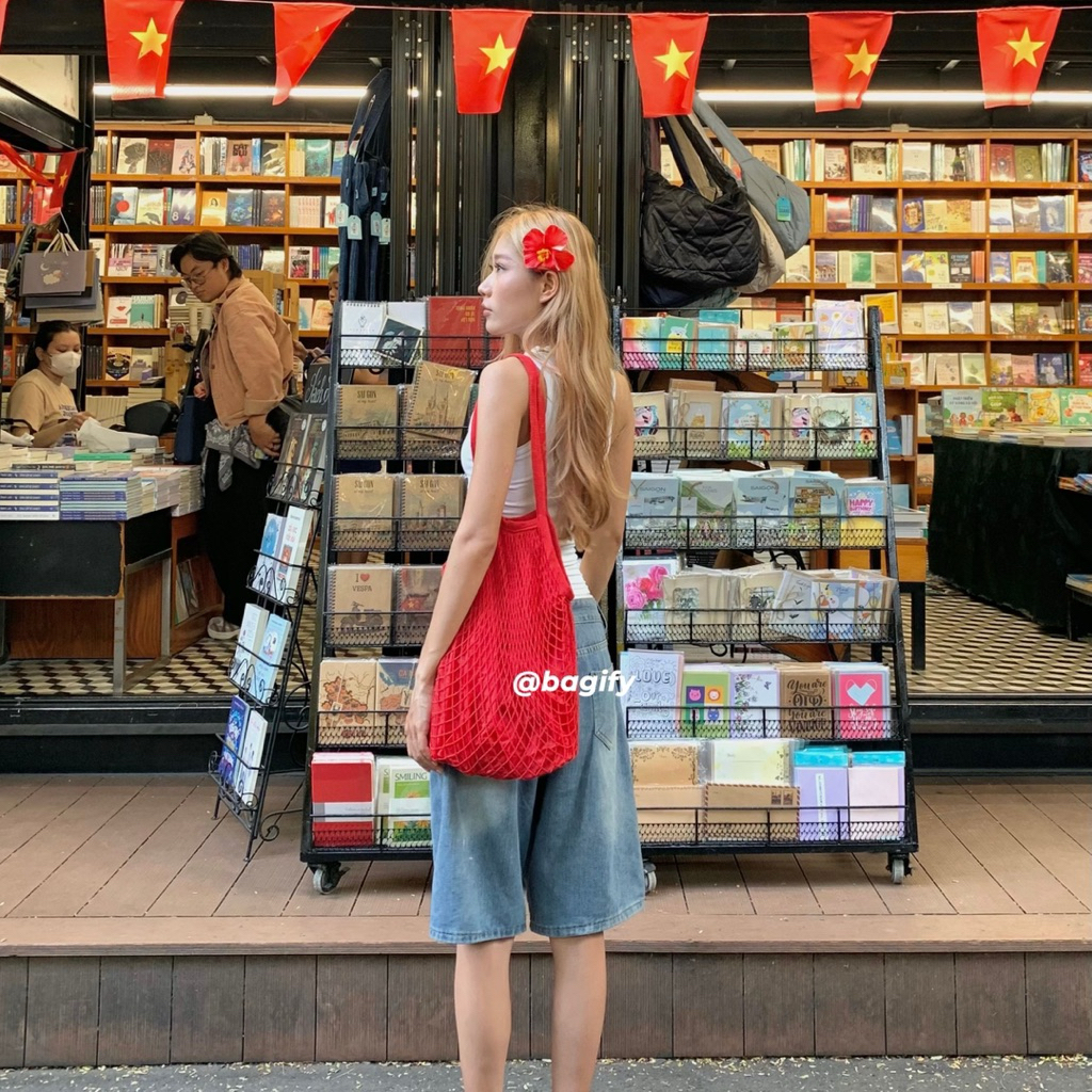 Exclusive Edition - BAGIFY® 2025 Túi Lưới Cotton Đi Biển Túi Đa Năng ...