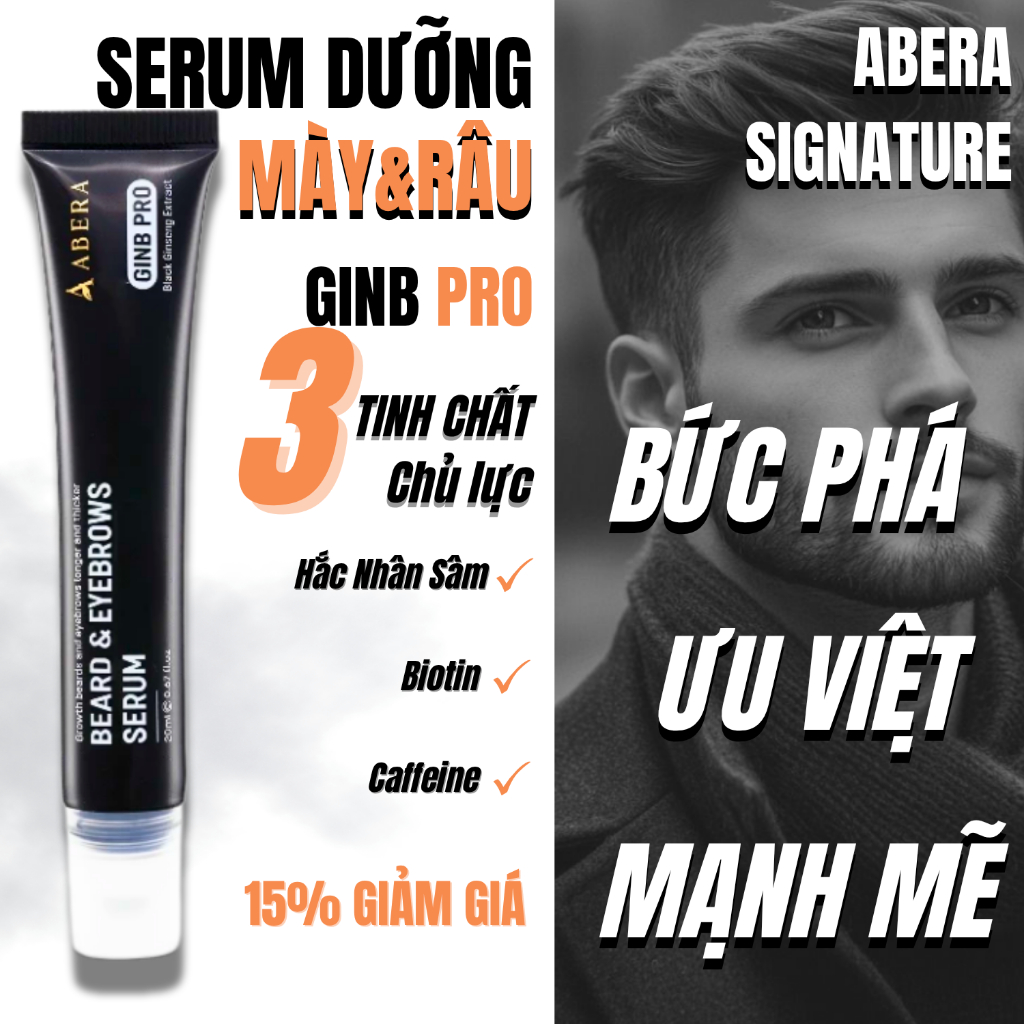 [ABERA] GINB PRO Serum 20ml – Dưỡng Lông Mày, Râu, Hỗ Trợ Mọc Mày – Hỗ ...