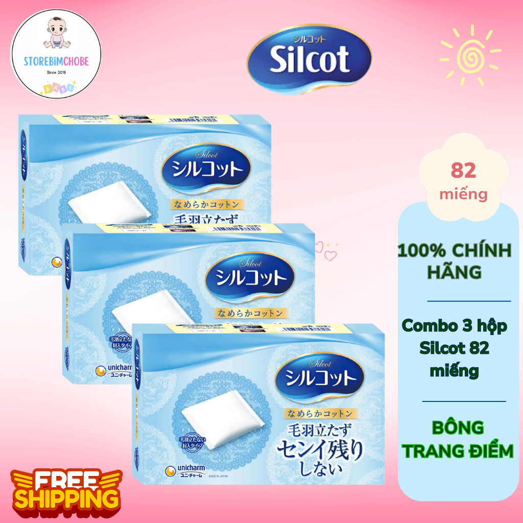 Bộ 3 Hộp Bông Tẩy Trang Silcot 82 miếng/hộp ( Mẫu Mới ) | Shopee Việt Nam