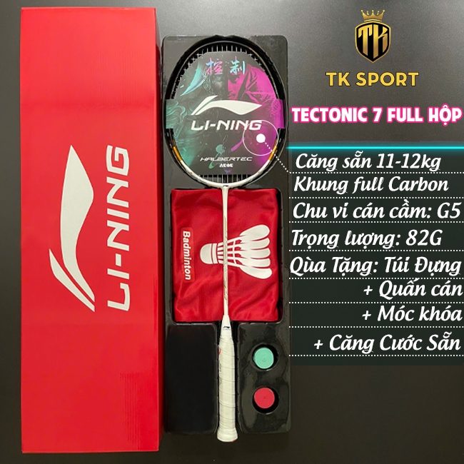 Vợt cầu lông Lining Tectonic 7 Full hộp khung carbon căng sẵn 11kg (Max ...