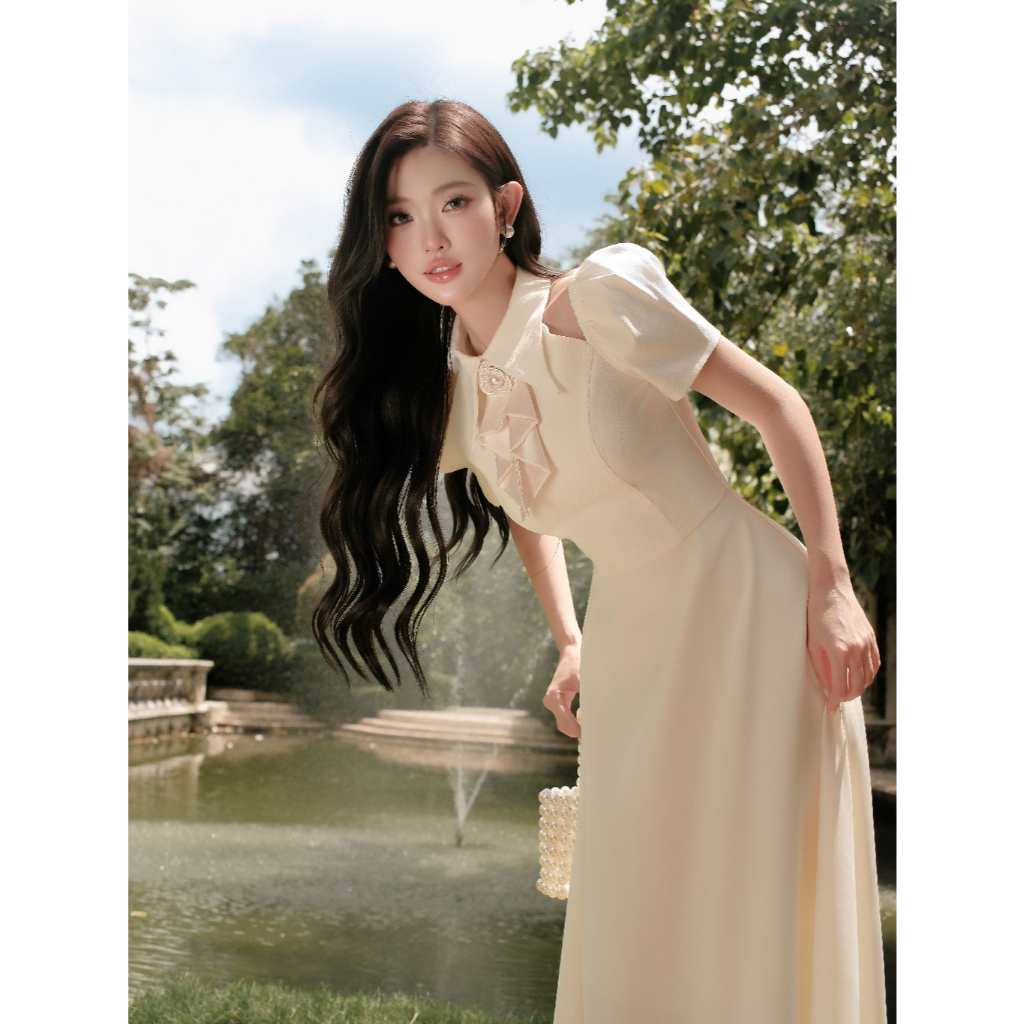 Váy Nữ Thiết Kế ELENA Điểm Nhấn Nơ Cổ Dáng Dài Dễ Mặc Công Sở Đi Tiệc ...