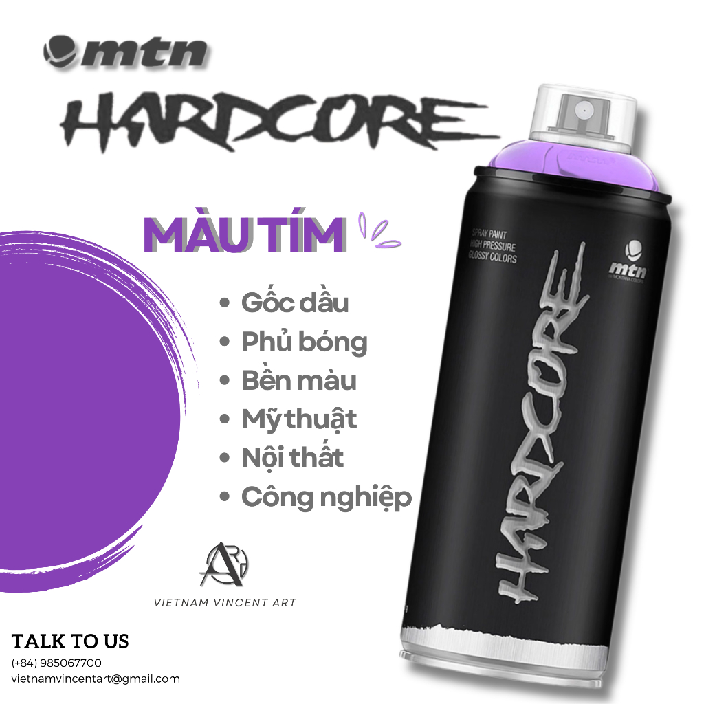 Sơn xịt MTN Hardcore (400ml) - Màu tím | Shopee Việt Nam