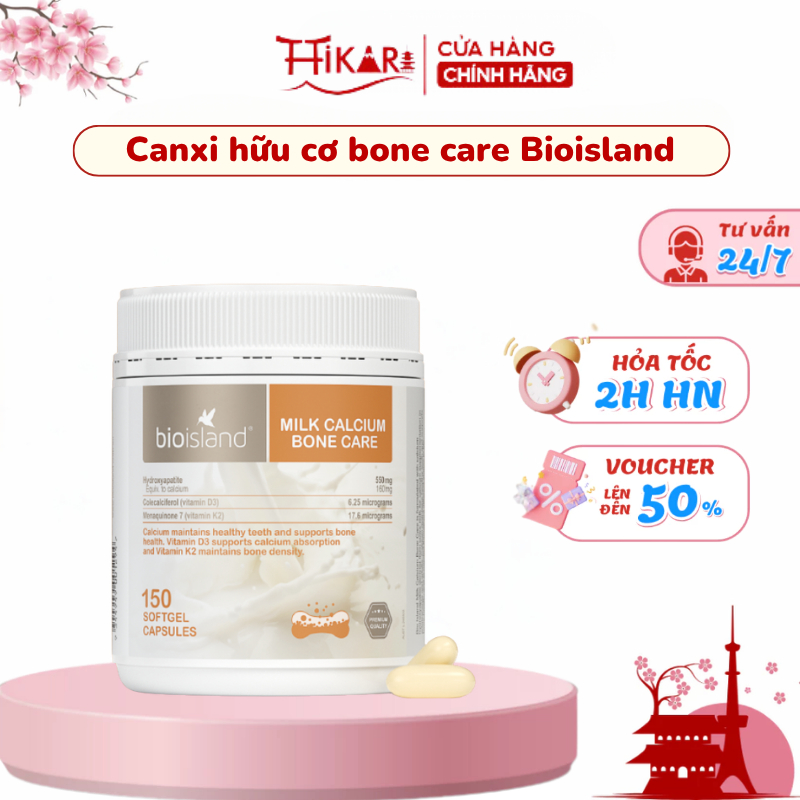 Canxi hữu cơ bone care Bioisland giúp phát triển xương, răng và giảm ...