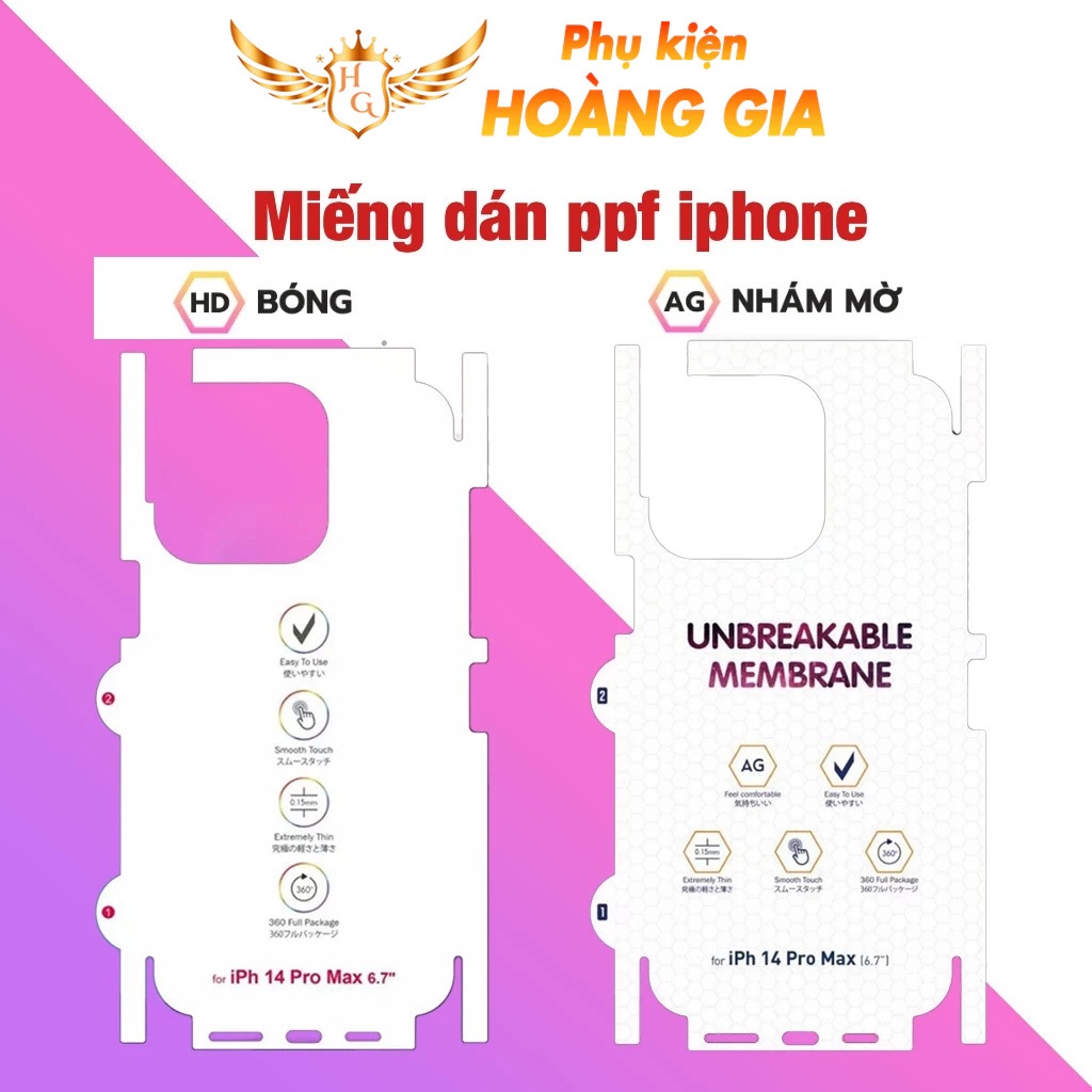 Dán ppf IP chống vân tay IP 15 pro max 16 15 plus 14 pro max 13 12 ...