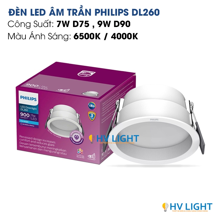 Đèn LED âm trần Philips DL260 - Ánh sáng êm dịu, kiểu dáng hiện đại ...