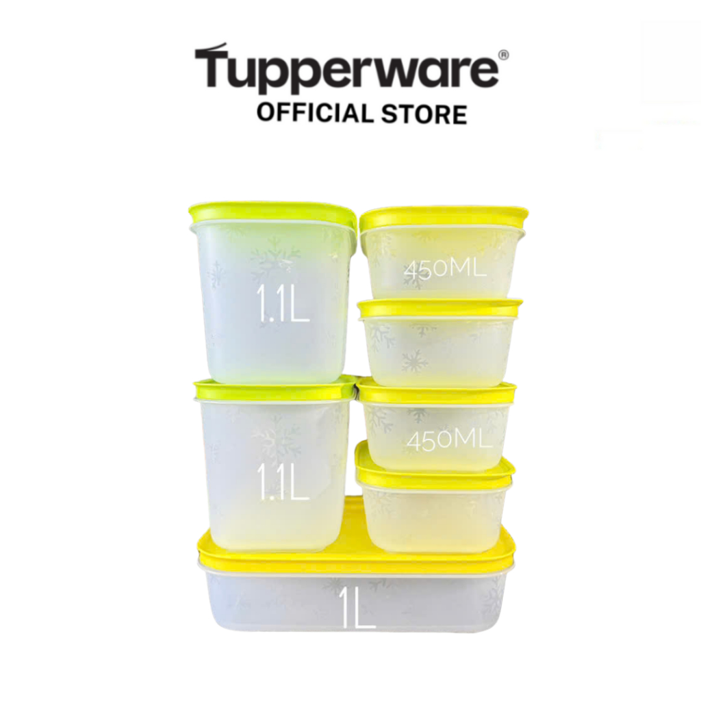 Bộ hộp bảo quản ngăn đông và mát Tupperware 7 hộp - Thân trong nắp dẻo ...