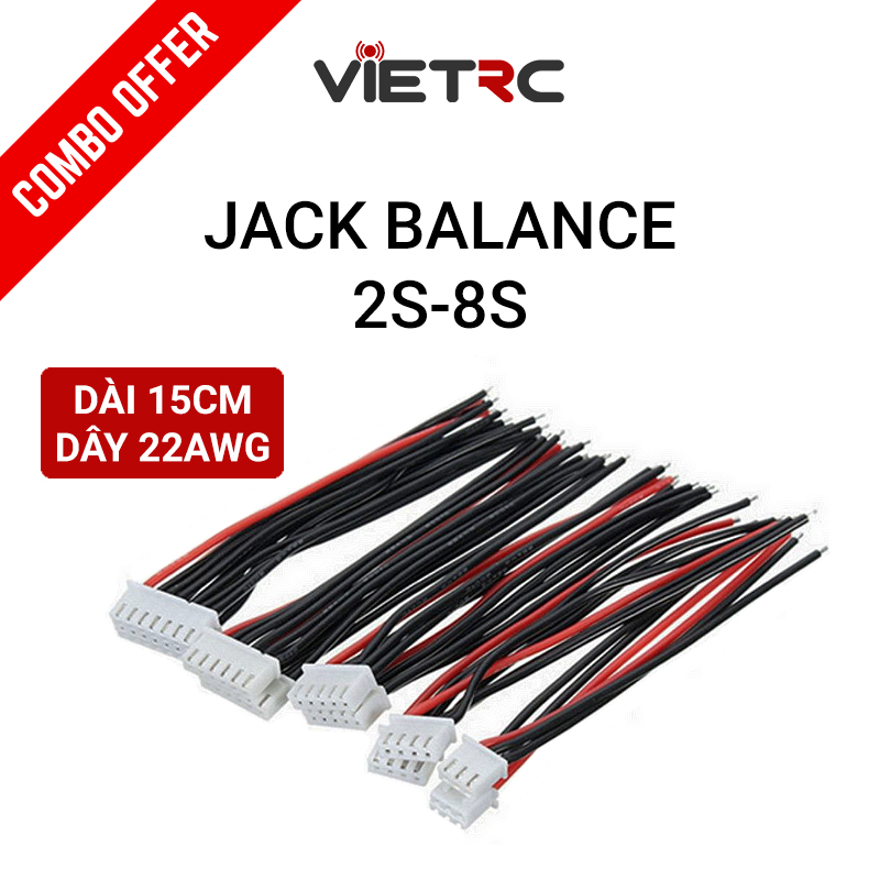 Set 3 / 5 jack balance (đầu pin) 2S / 3S / 4S / 5S / 6S / 8S XH 2.54mm ...