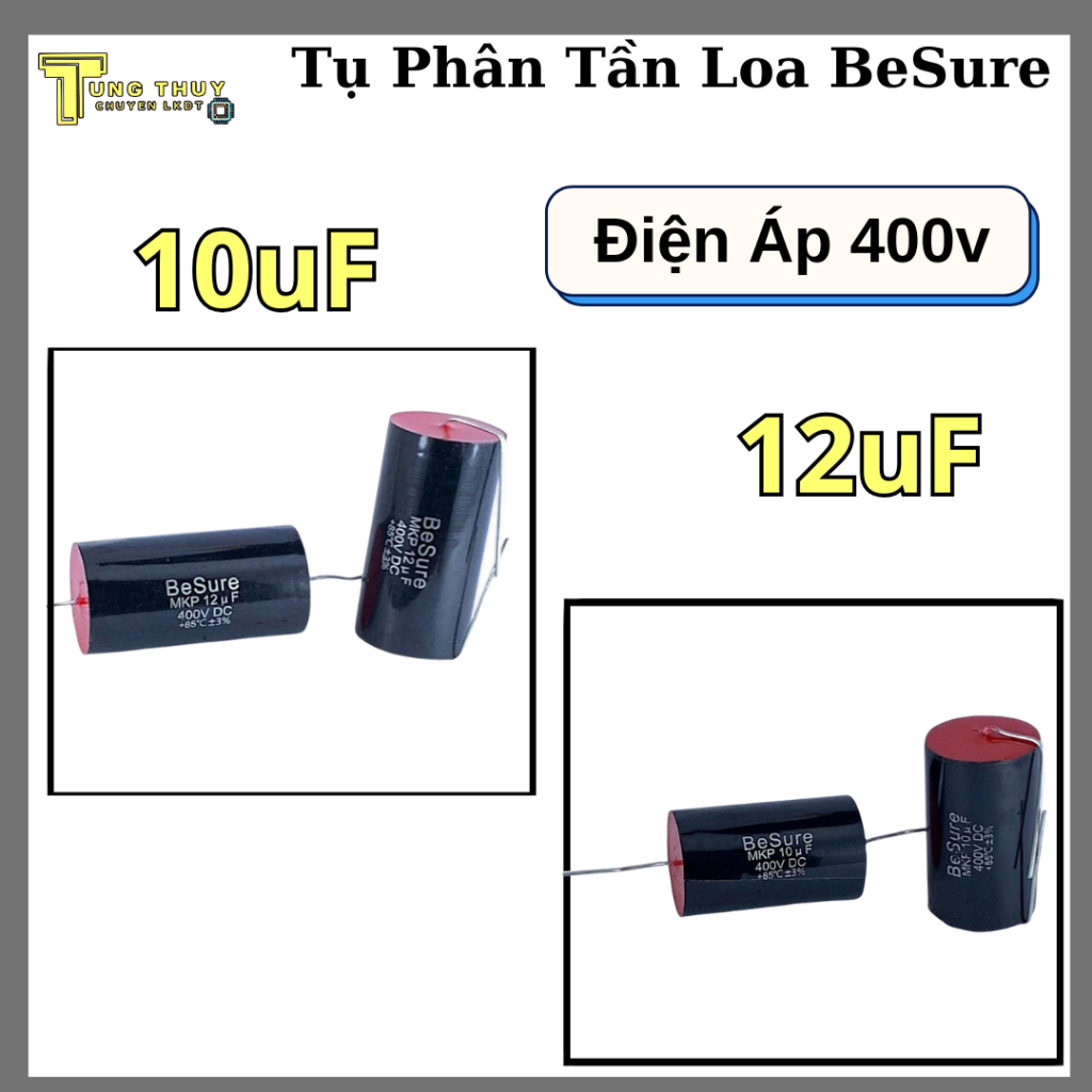Tụ Loa BeSure 400V 10uF và 12uF - Chuyên Dụng Phân Tần Âm Thanh - Loại ...