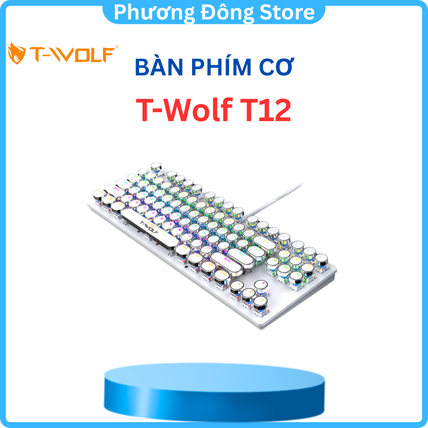 Bàn Phím cơ T-Wolf T12, Blue Switch, USB, LED, 87 Gaming bảo hành 12 ...