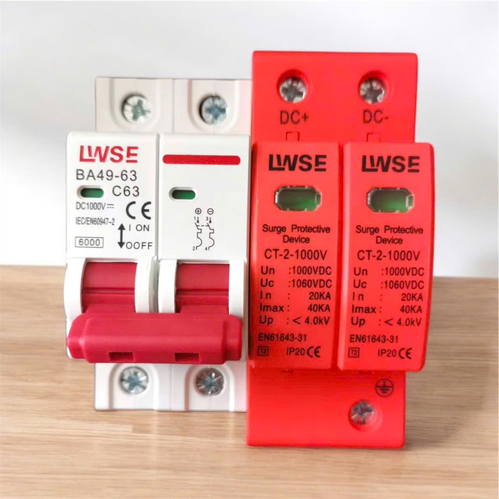 [CHÍNH HÃNG] Bộ CHỐNG SÉT DC 1000V VÀ APTOMAT DC 1000V 16A, 20A, 25A ...