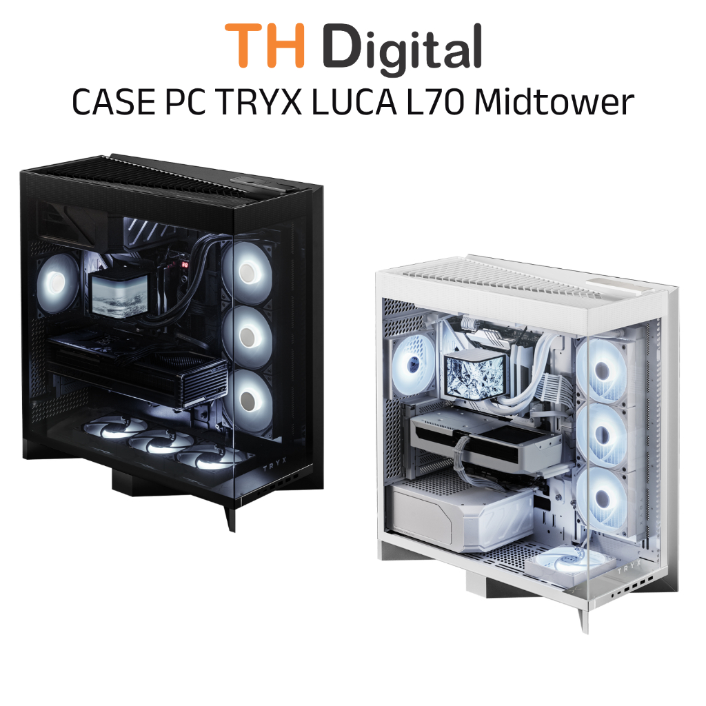 Case TRYX LUCA L70 Midtower Black | White Hàng chính hãng | Shopee Việt Nam
