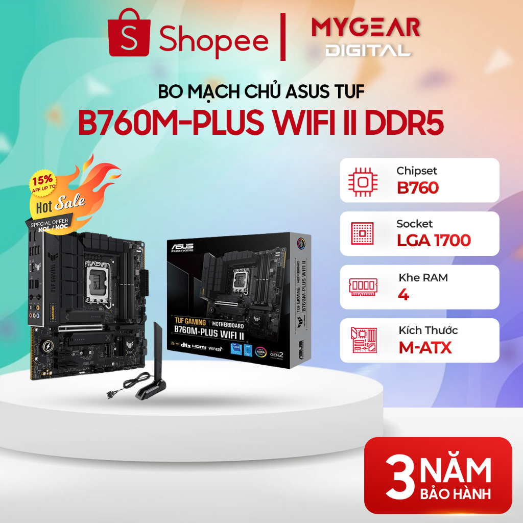 Mainboard - Bo mạch chủ Asus TUF GAMING B760M-PLUS WIFI D4/D5 - [HOT SALE] | Shopee Việt Nam