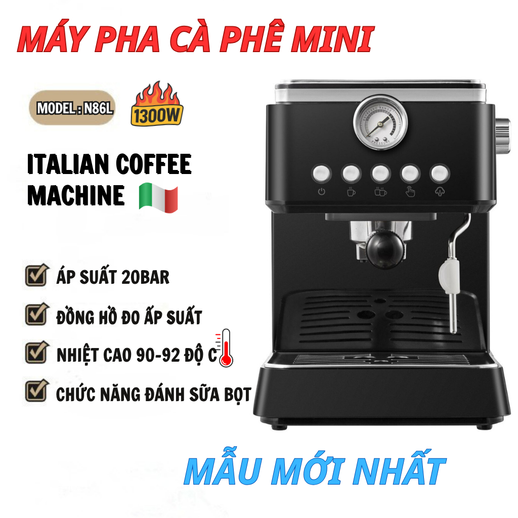 (CHÍNH HÃNG) Máy pha cà phê tự động, áp suất 20 Bar, tạo bọt kem sữa ...