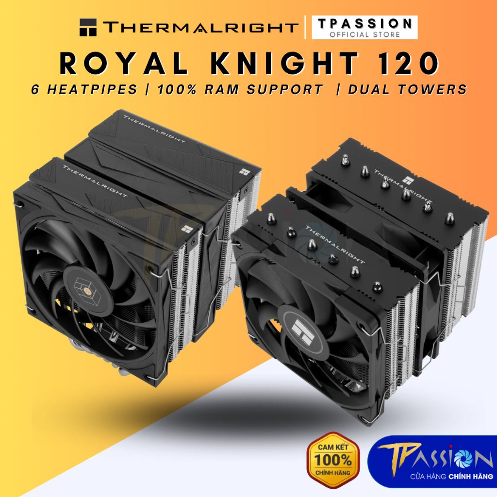 Tản nhiệt khí CPU Thermalright Royal Knight 120 | SE - AGHP Gen 5 - Chính hãng, 6 ống đồng ...