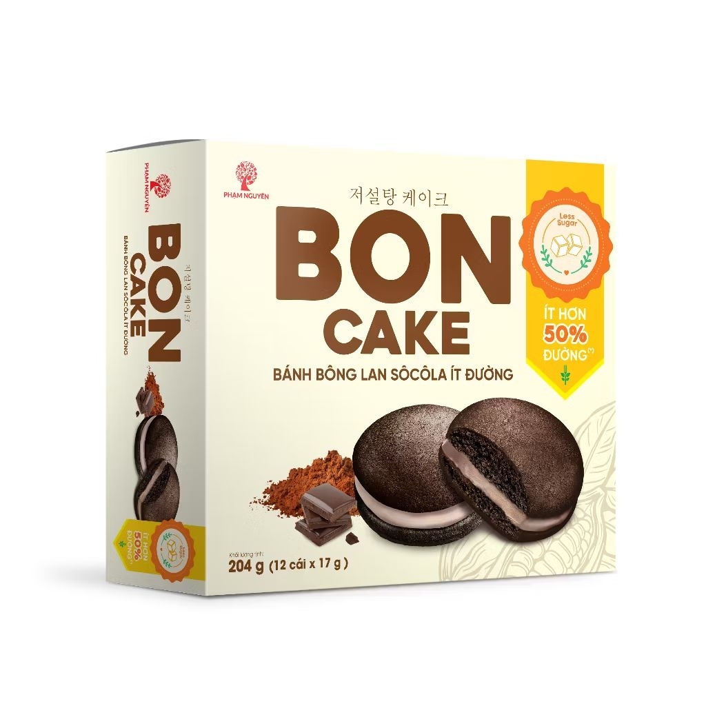 Bánh Bon cake socola ít đường hộp 204g 12 cái | Shopee Việt Nam