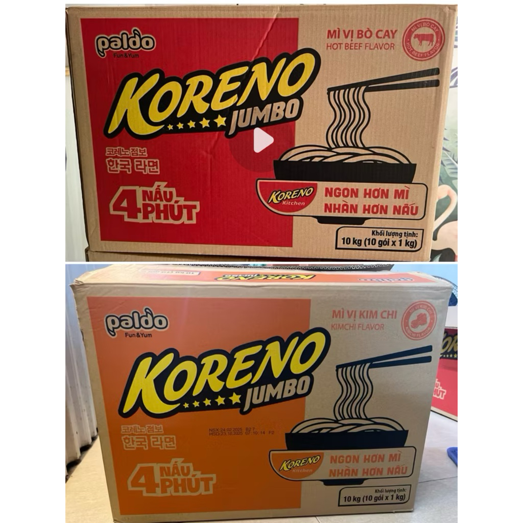 THÙNG MÌ KORENO JUMBO ( 10kg - 100 gói ) - Hàng Chính Hãng. | Shopee ...