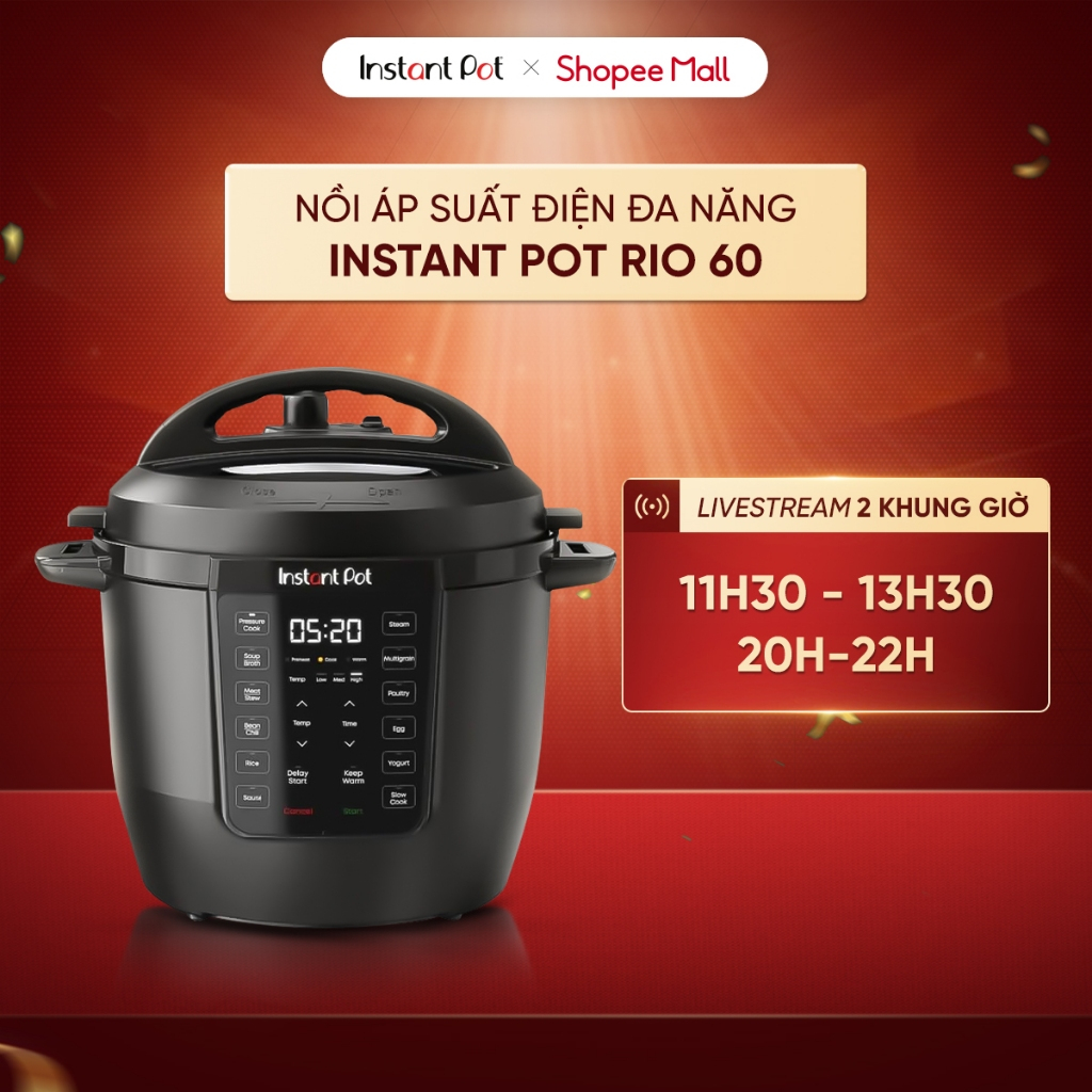 Nồi áp suất điện đa năng Instant Pot RIO 60 5,7L van xả tự động, lòng ...