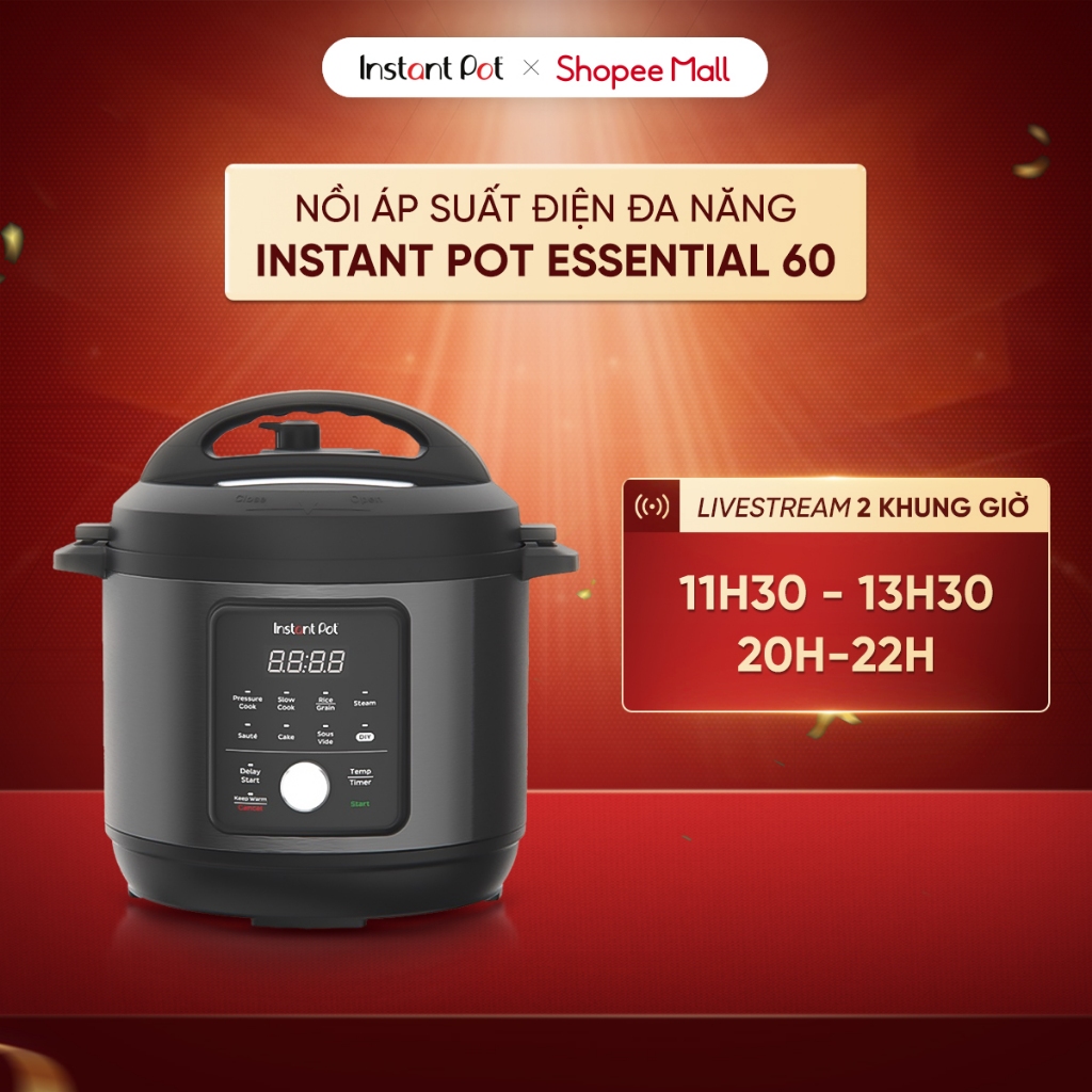 Nồi áp suất điện đa năng Instant Pot ESSENTIAL 60 9in1, dung tích 5.7L, Bảo hành chính hãng 12 ...