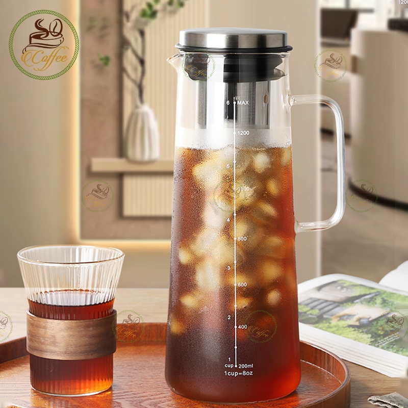 Bình Pha Cà Phê Cold Brew 1400ml Bình Cafe Cold Brew Chất thủy tinh Ấm ...