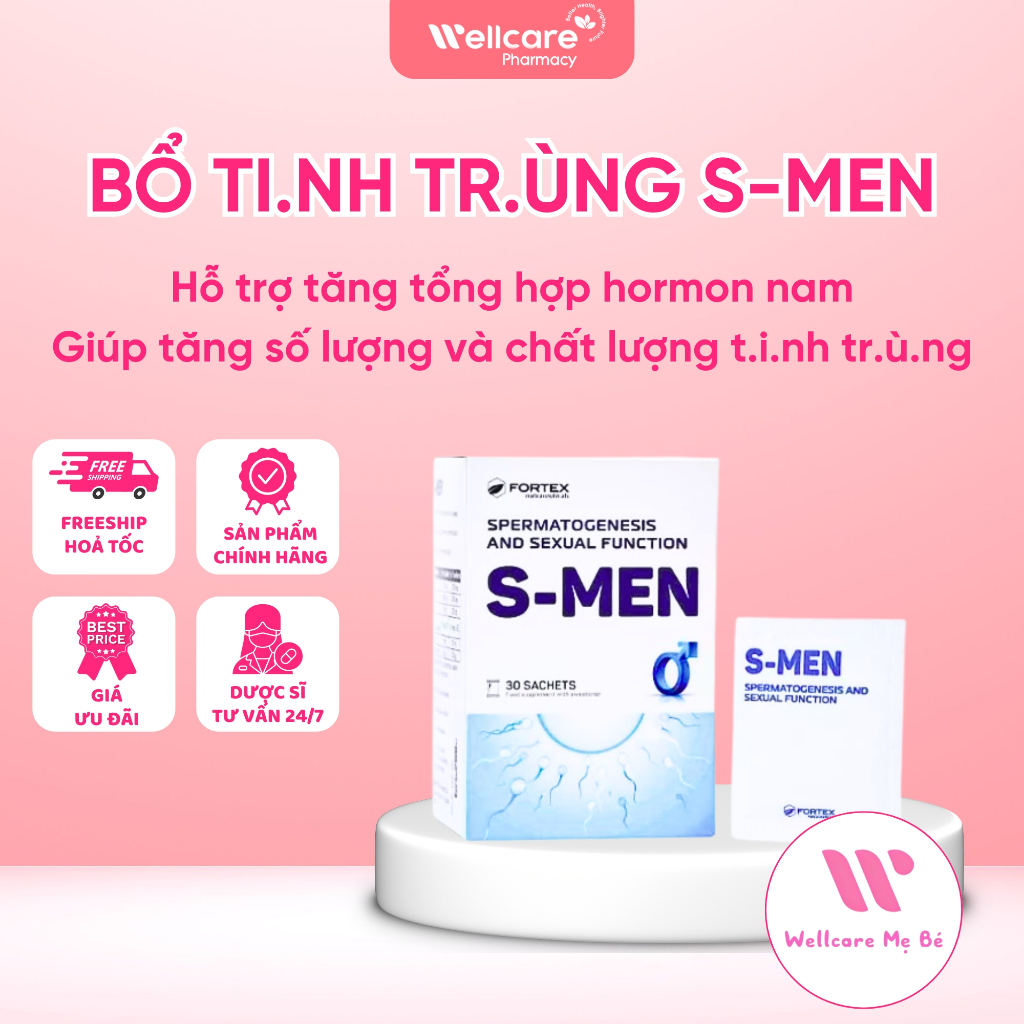 [HIẾM MUỘN] Bổ Tinh Trùng S-Men Hộp 30 Gói Giải Pháp Hỗ Trợ Sinh Sản ...