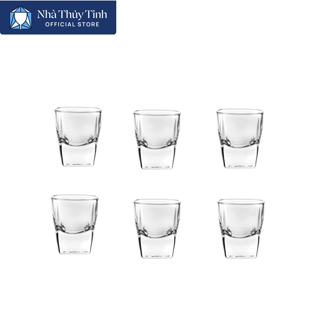 COMBO 6 LY RƯỢU SHOT ĐẾ VUÔNG THUỶ TINH DELIGLASS Y5592 DUNG TÍCH 22ML ...