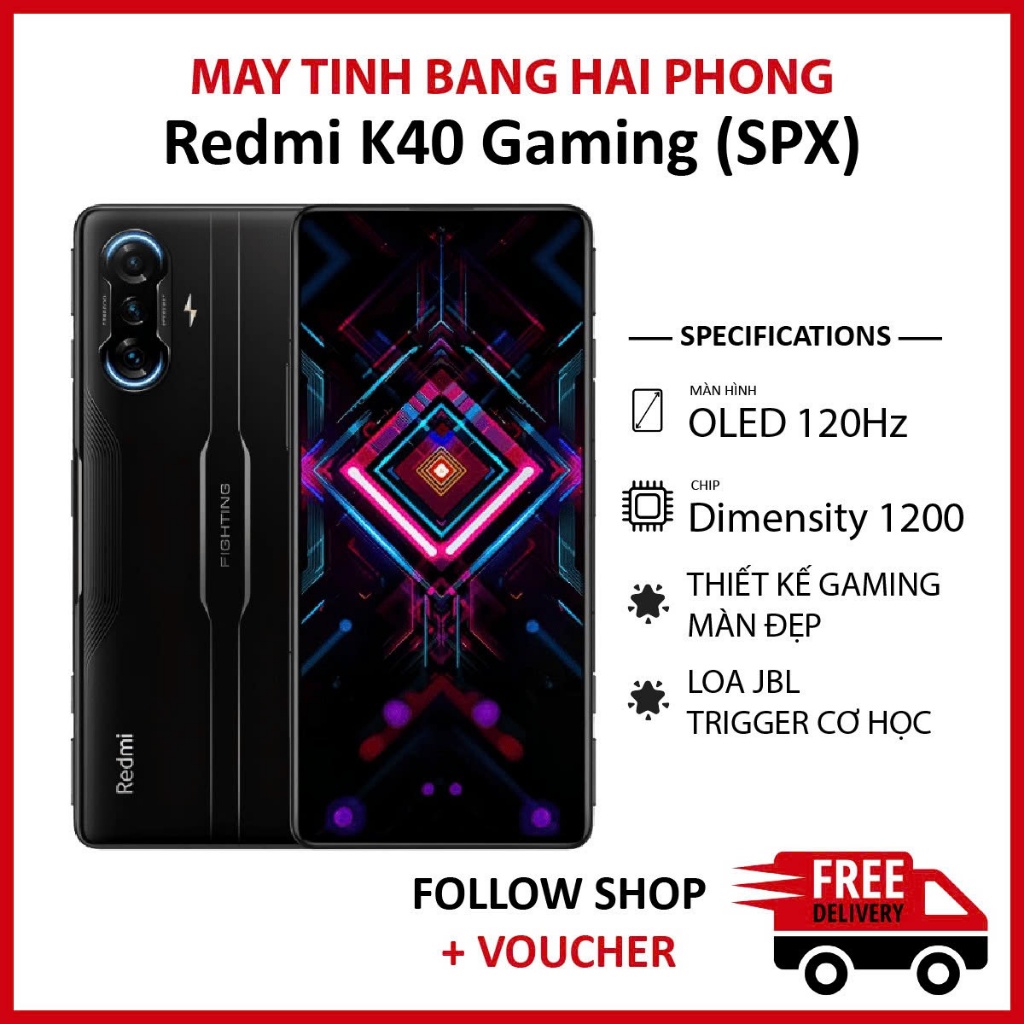 Điện thoại Redmi K40 Gaming rom quốc tế (SPX) RAM 12/256GB chip Dimensity 1200 pin 5065 mAh hỗ ...