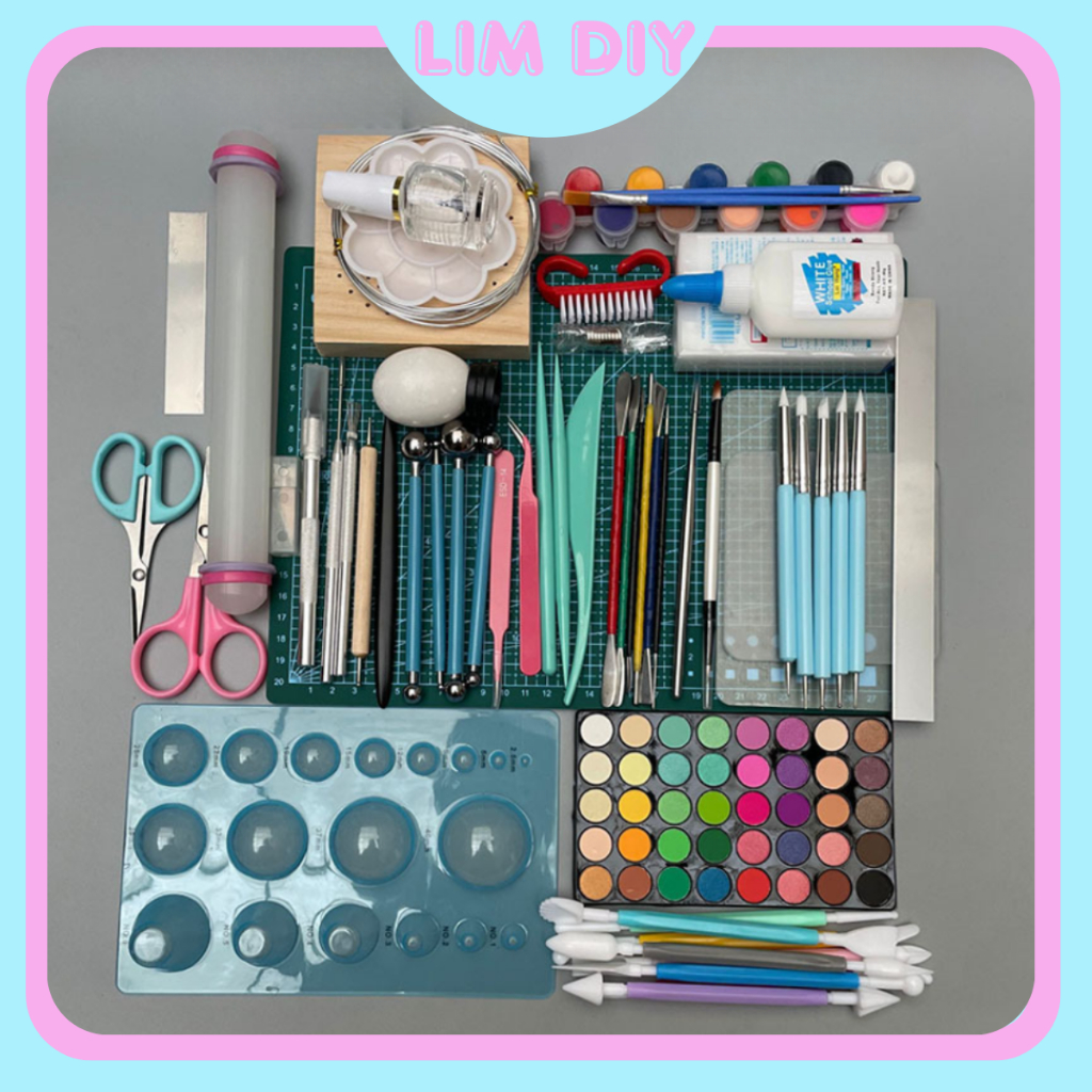 Bộ dụng cụ tạo hình, cắt, nặn, lăn, điêu khắc đất sét. Dụng cụ làm đất ...