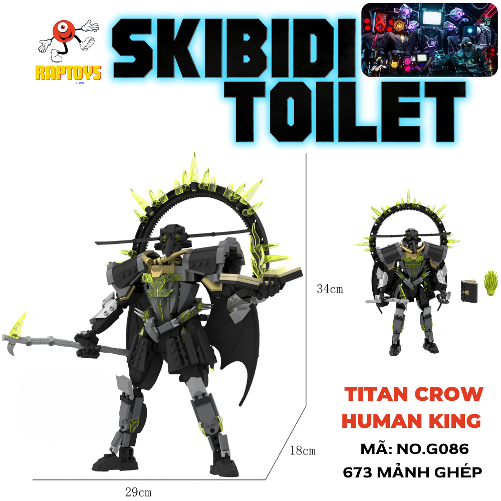 [Có Sẵn] Skibidi Toilet Multiverse Mô hình đồ chơi lắp ráp TITAN CROW ...