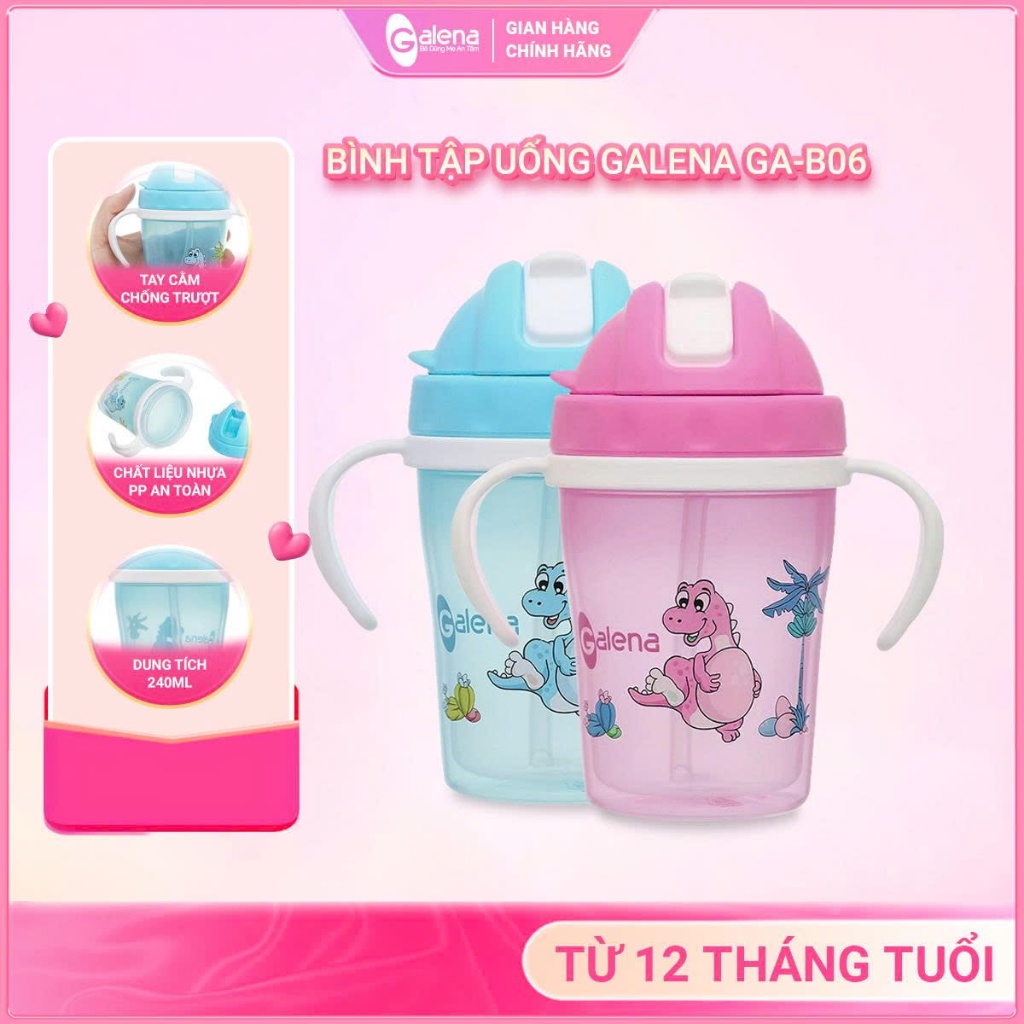 Bình tập uống nhựa PP Galena GA-B06 240 ml - Màu ngẫu nhiên (từ 1 tuổi ...