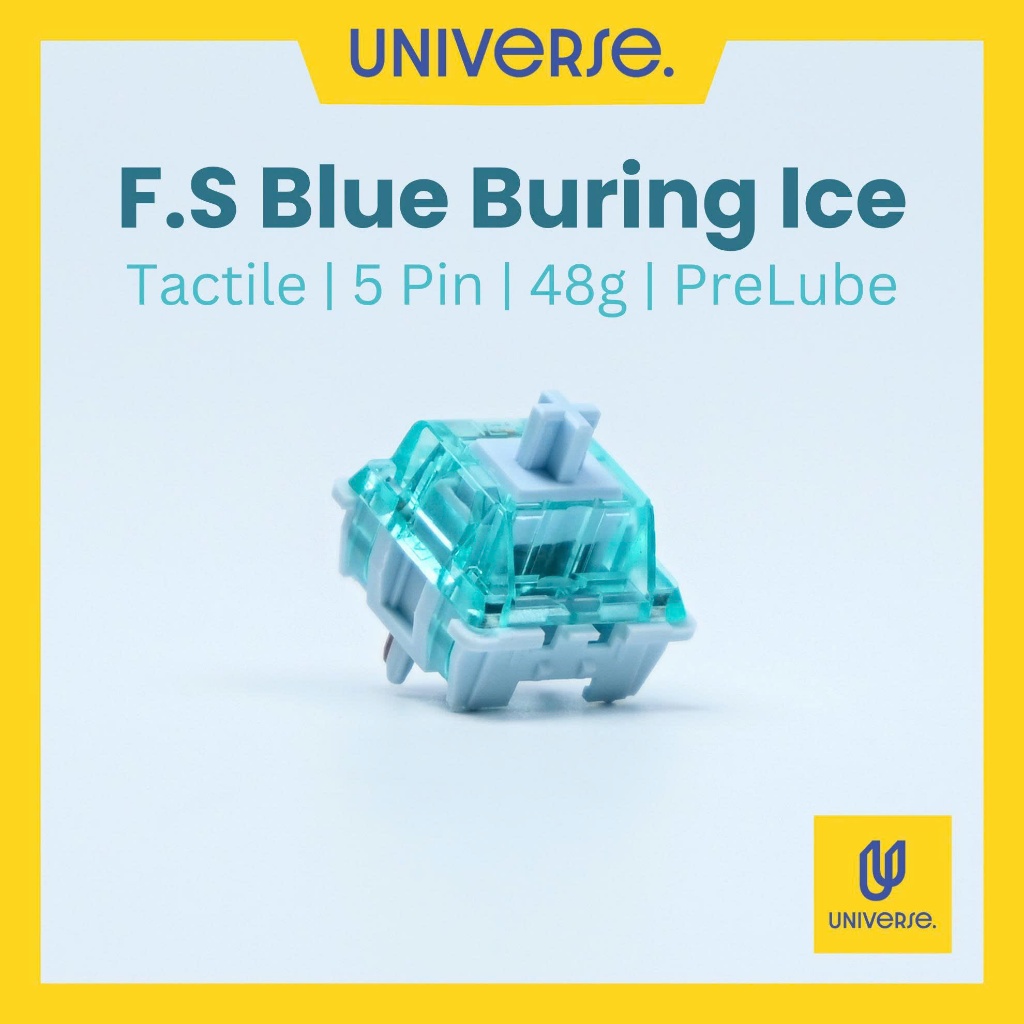 10 Switch Flaming Skull Ice Blue Switch Tactile 5 Pin Pre-lubed 48g ...