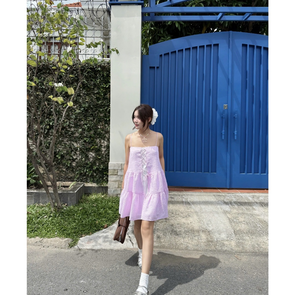 Đầm Nữ Form Babydoll Caro Thiết Kế Đan Dây Siêu Dễ Thương | MOON DRESS ...