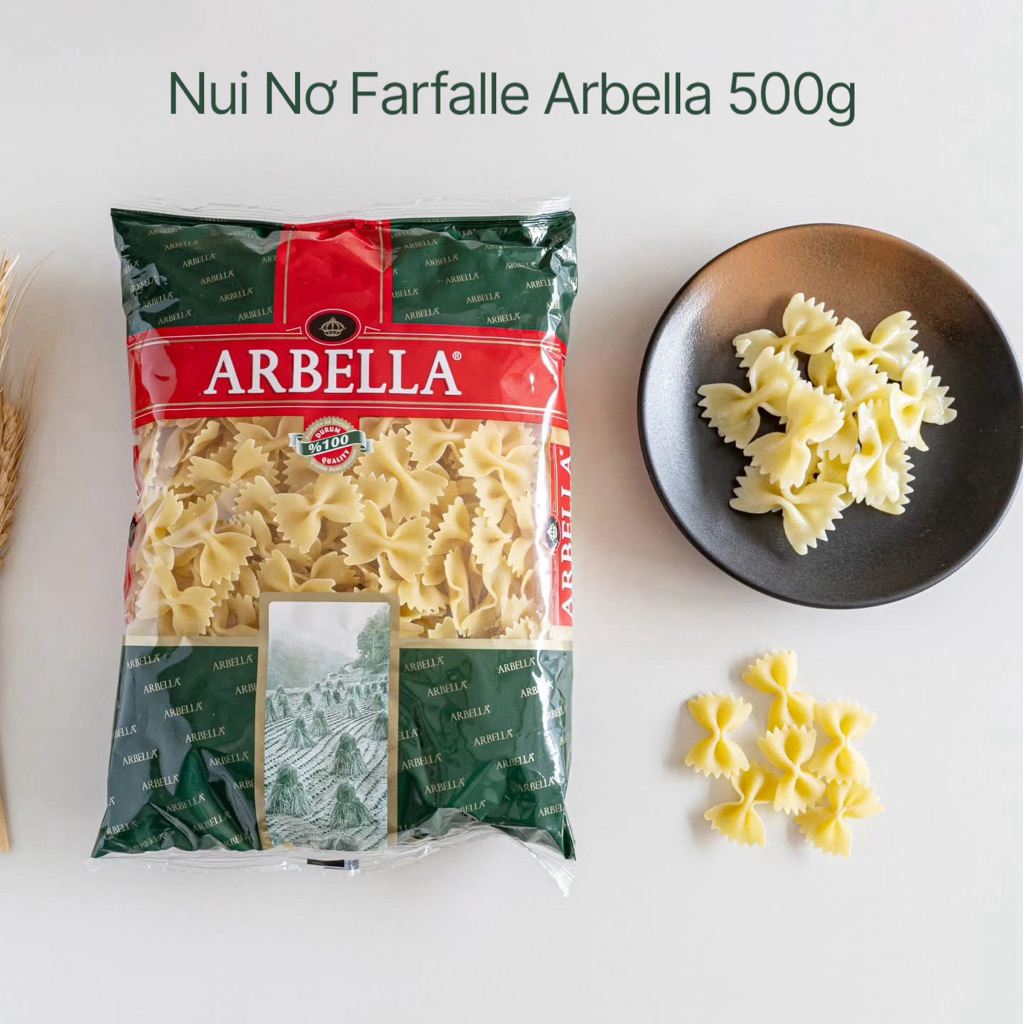 Com bo 2 - 10 gói Mì Ý Nui Nơ Farfalle Arbella 500g, nhập khẩu chính ...