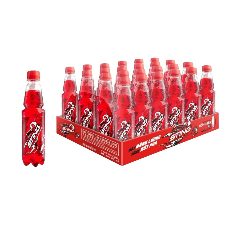 Nước Tăng Lực Sting Đỏ Thùng 24 Chai X 330Ml | Shopee Việt Nam