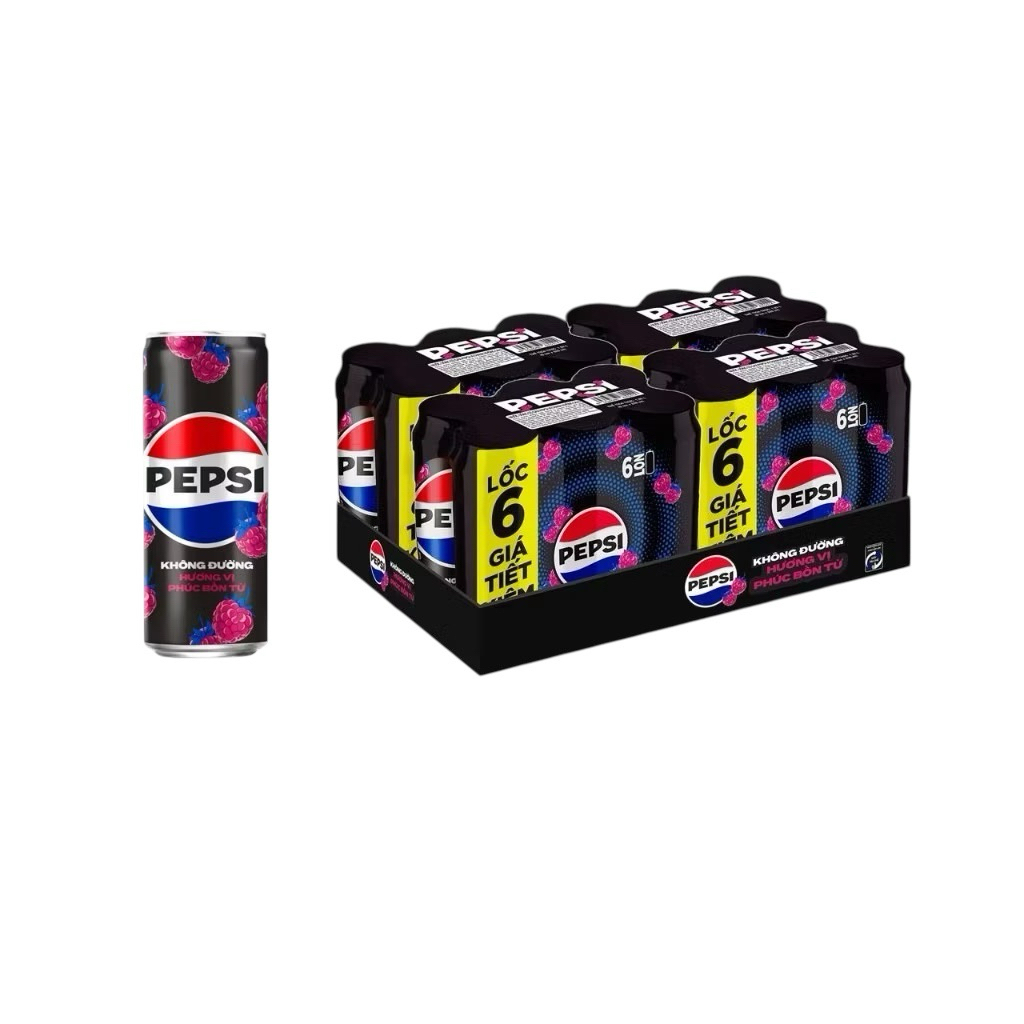 Pepsi Vị Phúc Bồn Tử Không Calo Thùng 24 Lon X 320ml | Shopee Việt Nam