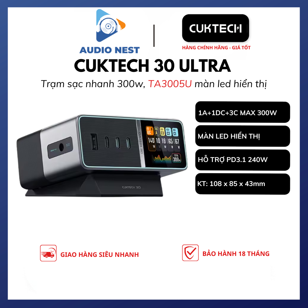 Trạm sạc CUKTECH 30 Ultra TA3005U Super Power Station 300W - Bảo Hành ...