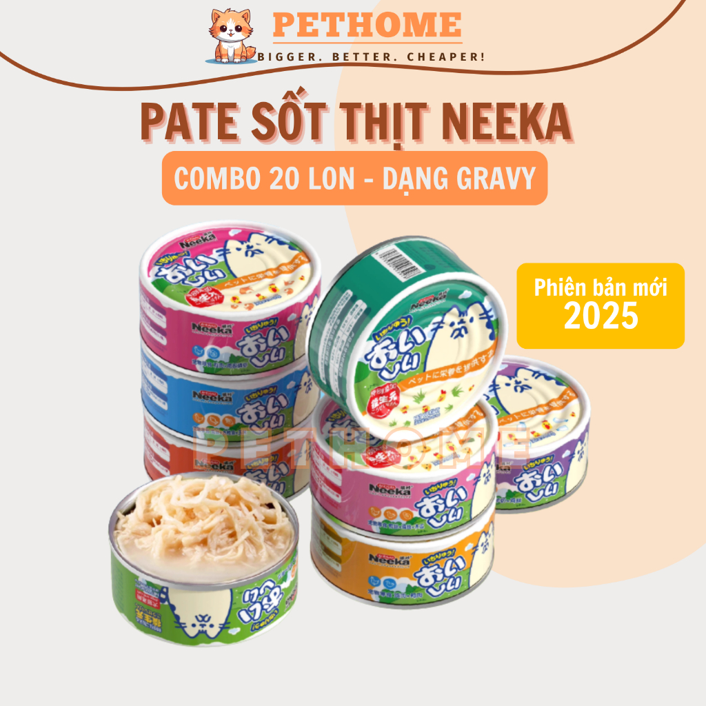 [Combo 20 Lon] Pate Mèo Neeka Lon 85g Dạng Sốt Thịt, Pate Neeka Cho Mèo ...