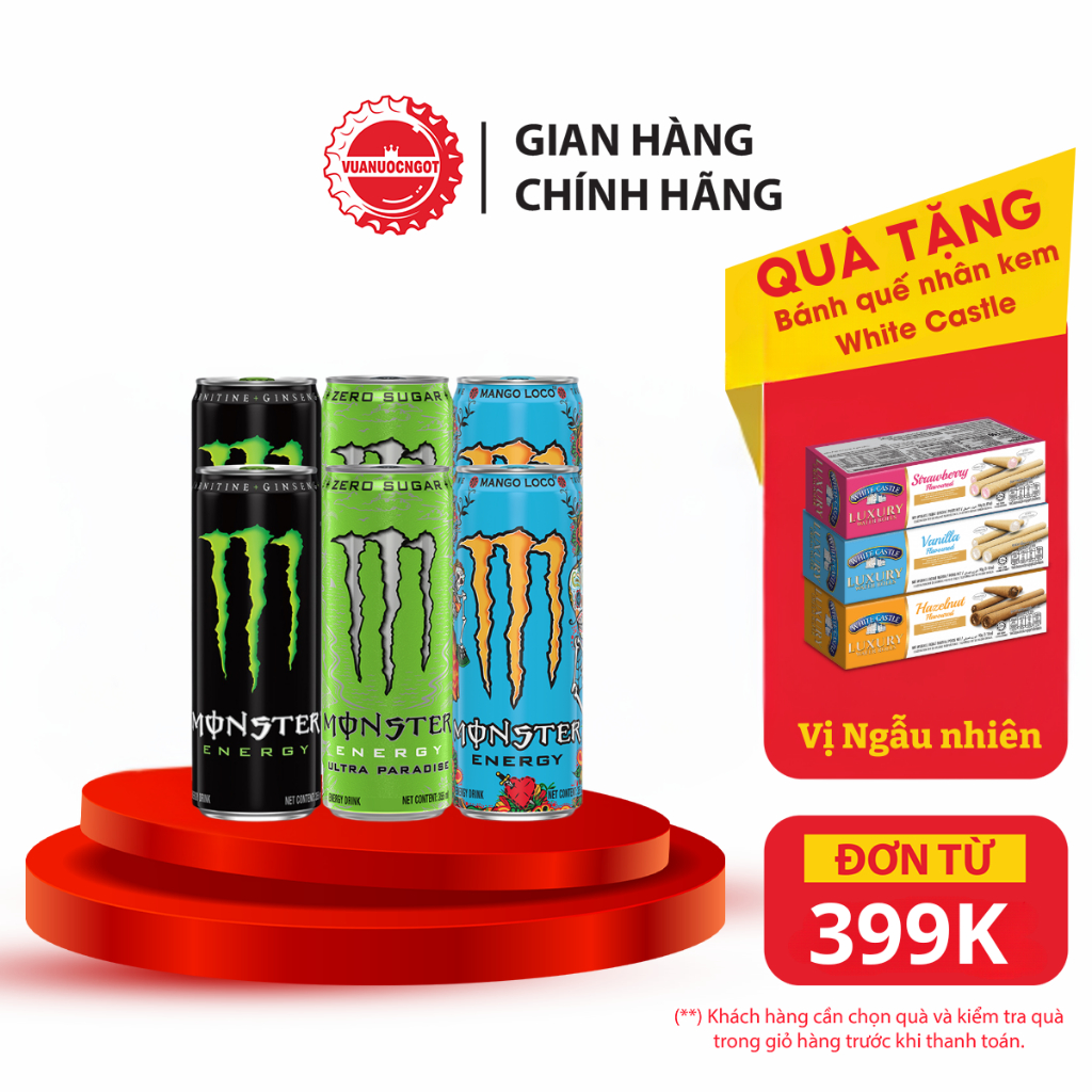 Hộp 6 Lon Monster Mix 3 vị Monster Energy, Monster Ultra Paradise ...