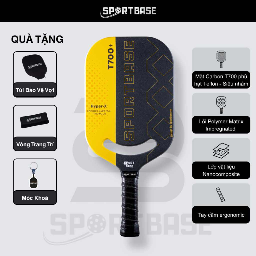 Vợt Pickleball Sportbase Hyper-X-01 Carbon T700 Plus 16mm | Shopee Việt Nam