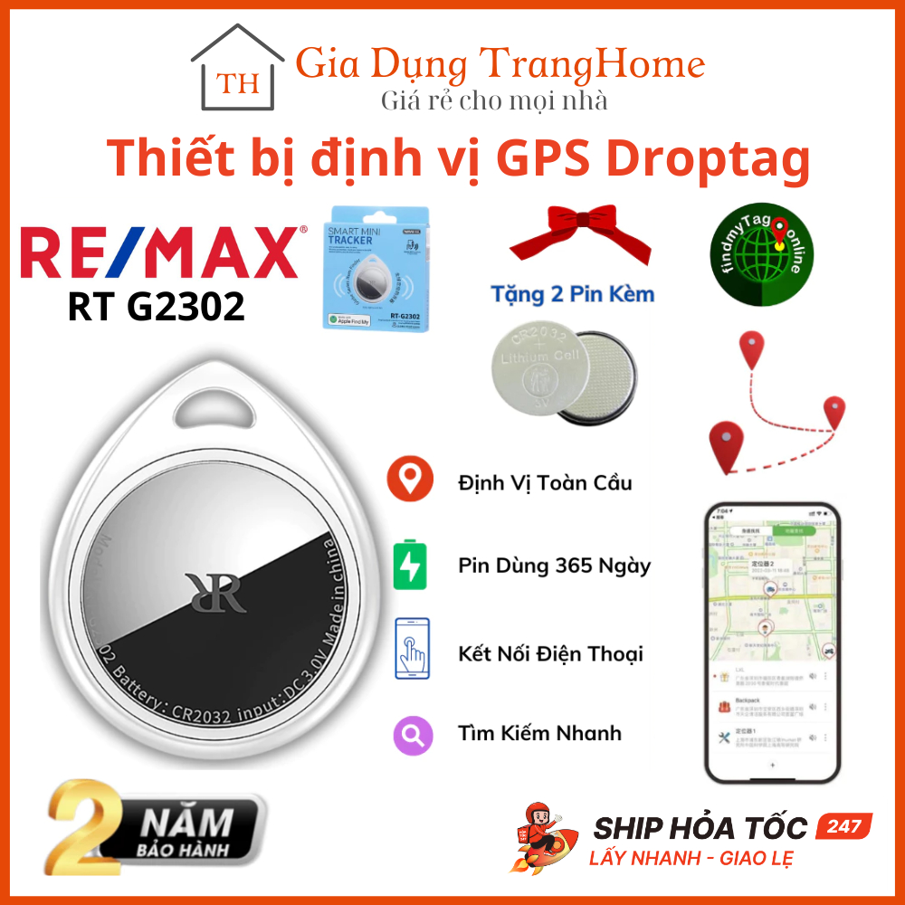 Thiết Bị Định Vị GPS Droptag Remax RT G2302 Theo Dõi Ô Tô Xe Máy Thú Cưng Trẻ Em Tránh Thất Lạc ...