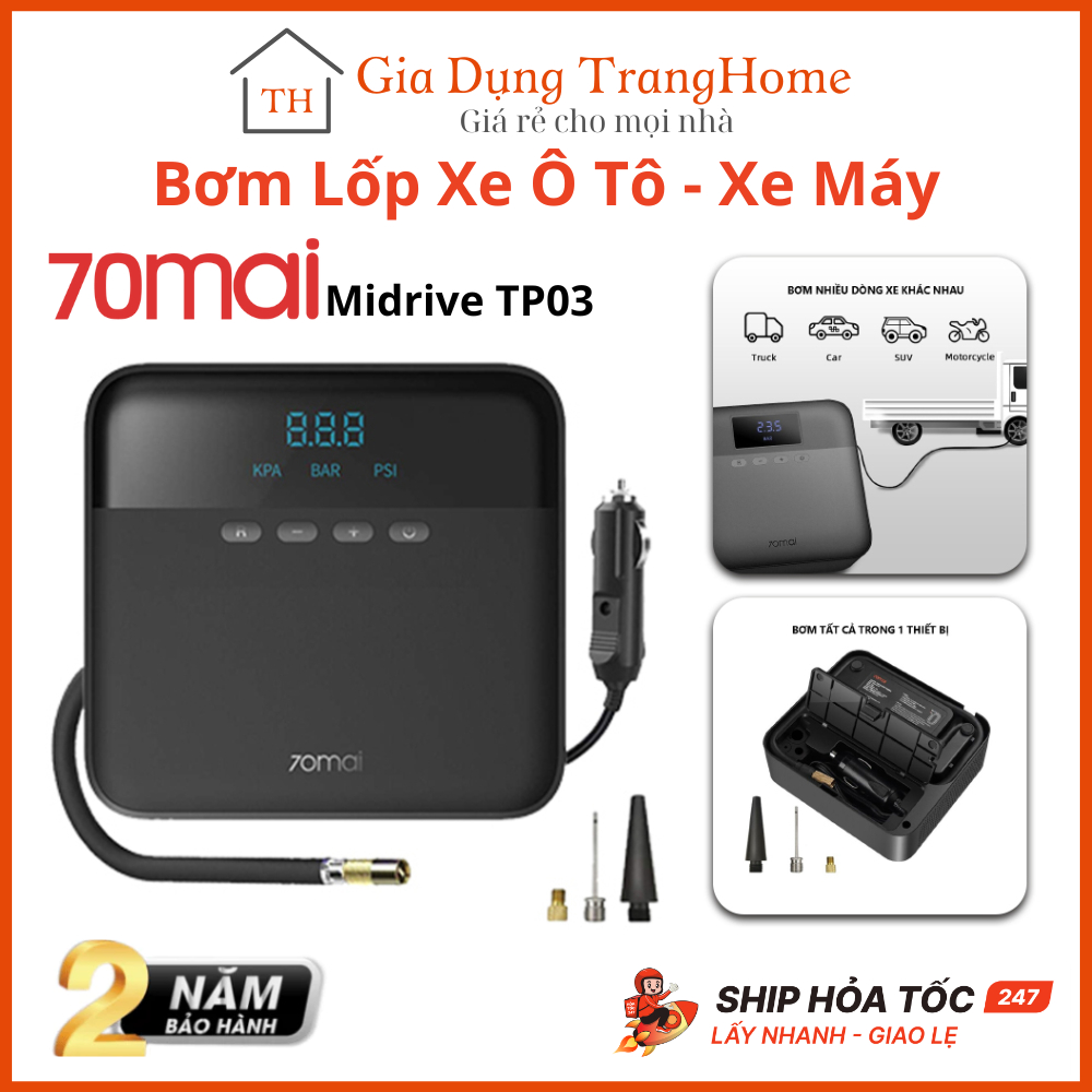 Máy Bơm Hơi Lốp Xe 70Mai TP03 12V Chính Hãng Thích Hợp Với Hầu Hết Các Loại Xe - Bảo Hành 2 Năm ...
