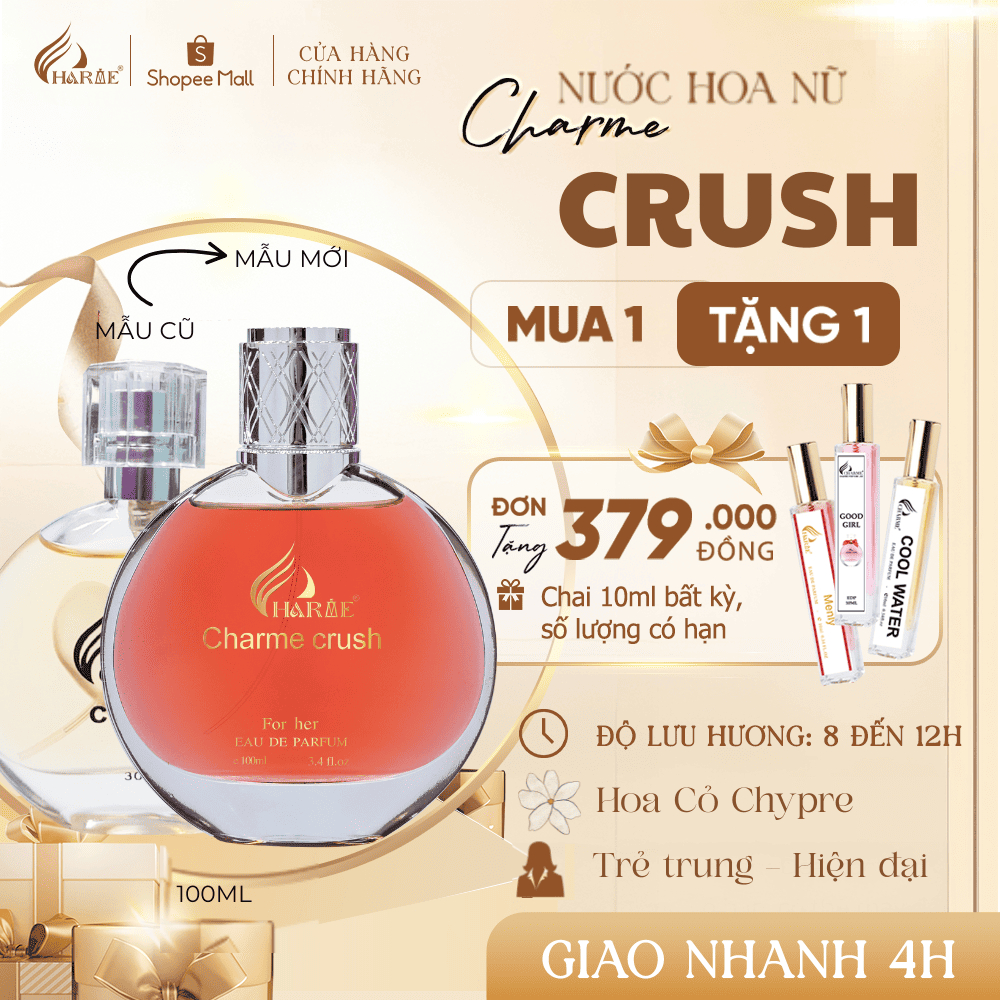 Nước Hoa Nữ Thơm Lâu, CHARME CRUSH, Mùi Hương Vani, Nữ Tính, Gợi Cảm, 100ml | Shopee Việt Nam