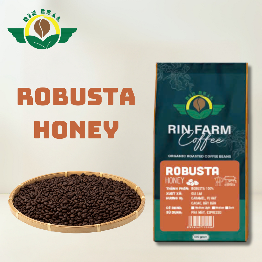 Cà phê hạt Robusta Honey Gia Lai - Rin Farm Coffee | Shopee Việt Nam